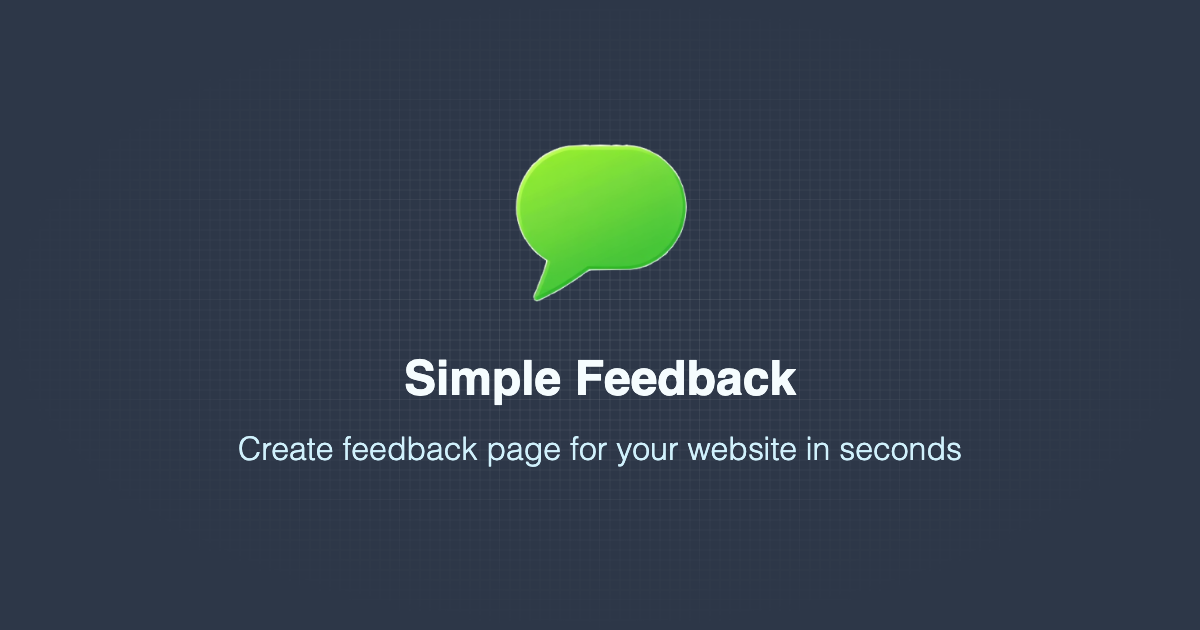 Simple Feedback - Create No-Registration Feedback Pages